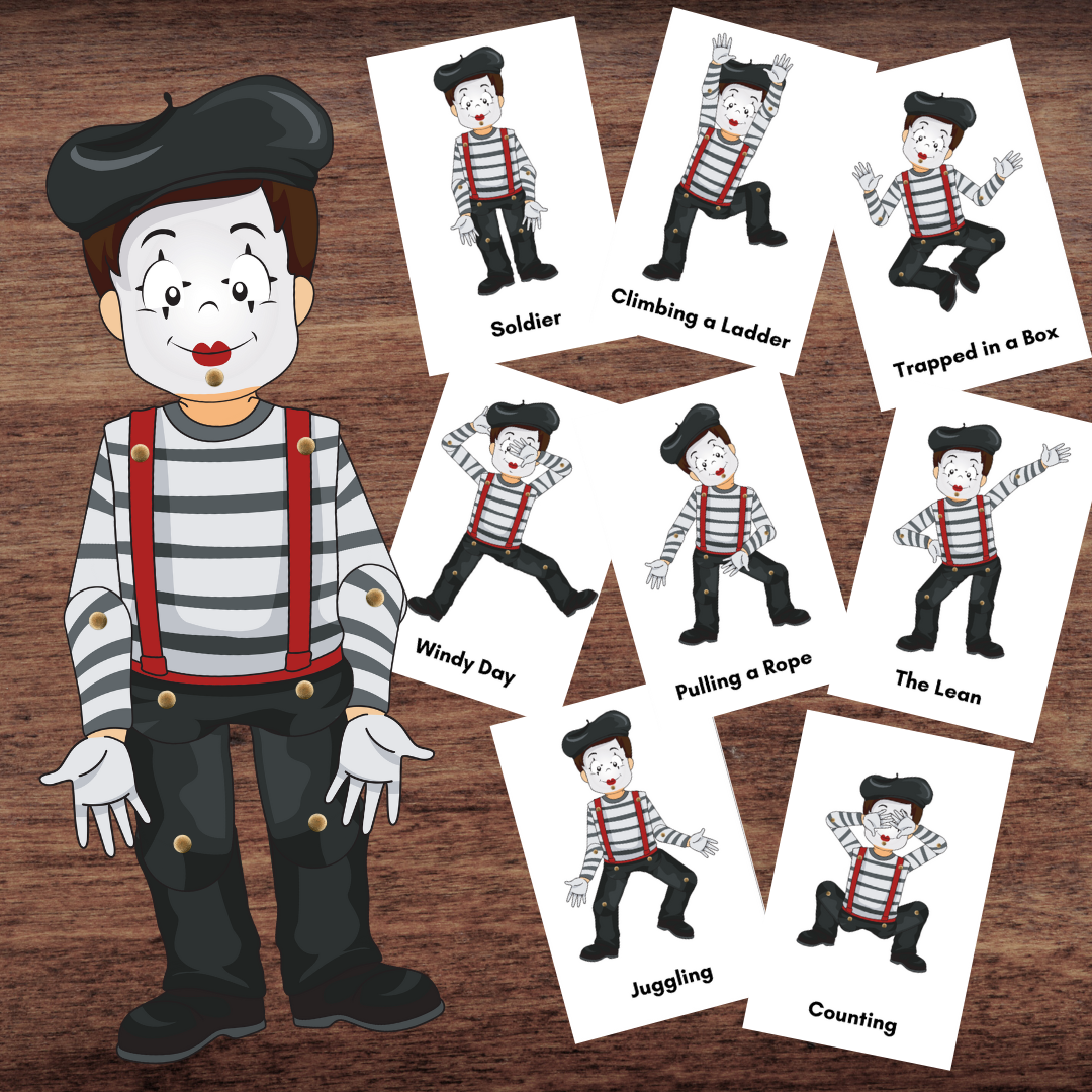 Montessori-Inspired Mimic the Mime Matching Activity & Accordion Craft ...