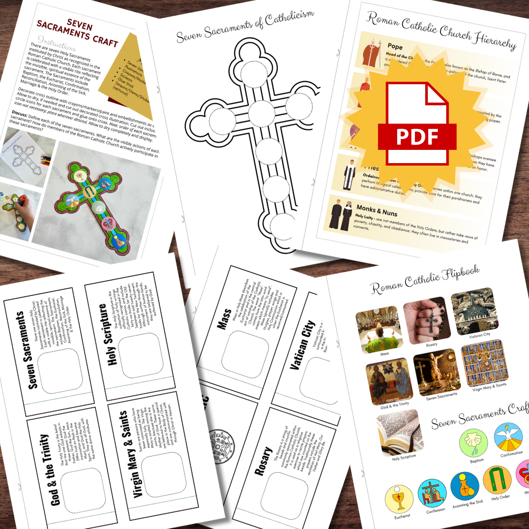 Roman Catholic Seven Sacraments Craft, Mini-Book & Holy Order Hierarch ...