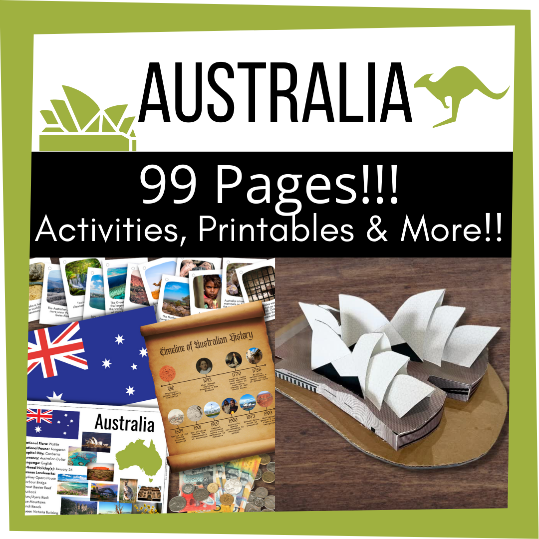 AUSTRALIA Oceania Unit Study Cultural Studies Educational Bundle 99 Pa ...