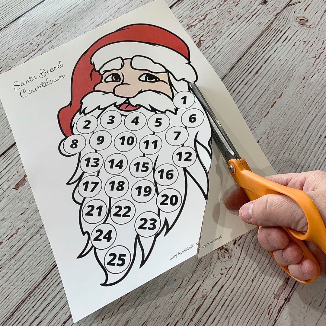 *FREEBIE* Countdown to Christmas SANTA Beard Activity Printable! – Savy ...