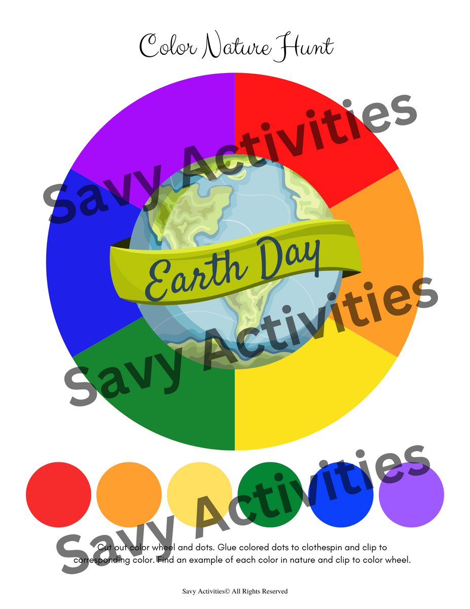 Earth Day Nature Color Scavenger Hunt - Find Matching Colors in Nature ...