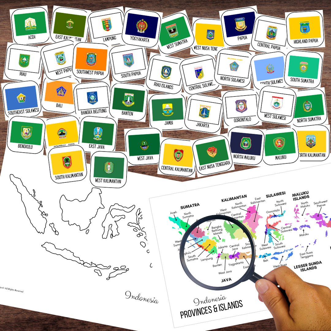 INDONESIA Asia Geography Landmark Provinces Interactive Map Pinning ...