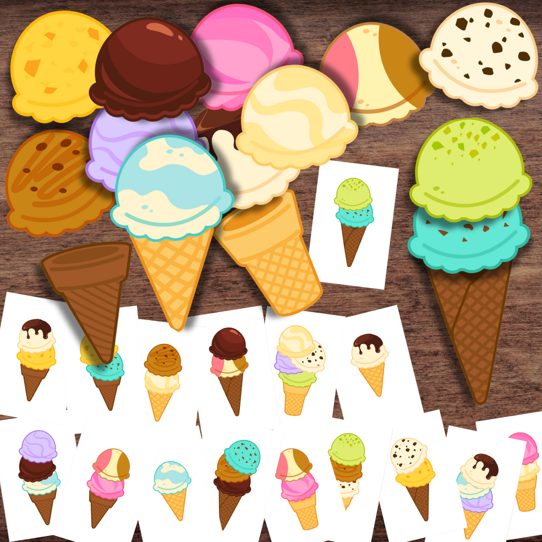 Montessori-Inspired ICE CREAM Gelato Matching Activity - Pattern Recog ...