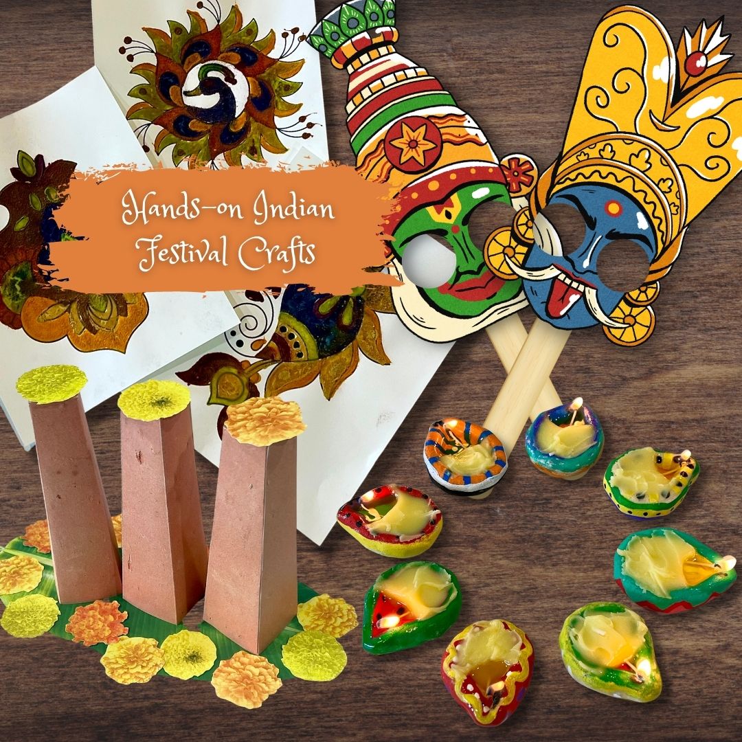INDIA Indian HINDU Festival Crafts Diya, Kummattikali, Rangoli & Onath ...