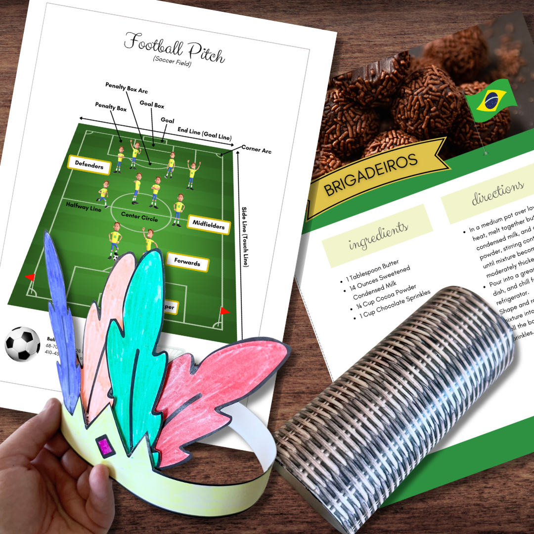 BRAZIL Brazilian Cultural Crafts Carnival Hat, Ganzá Instrument, Footb ...