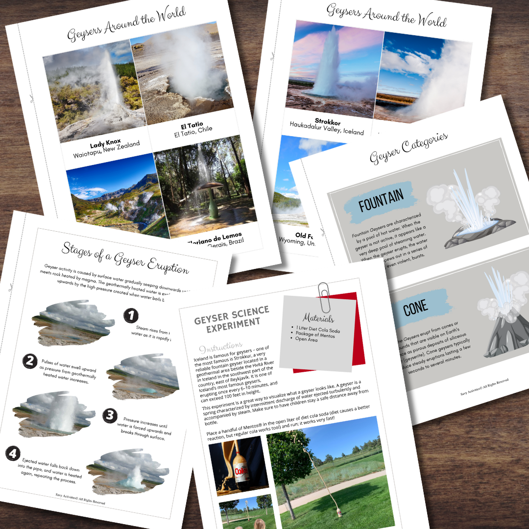 Montessori-Inspired Geyser Mini-Study w/Science Experiment Full Color ...