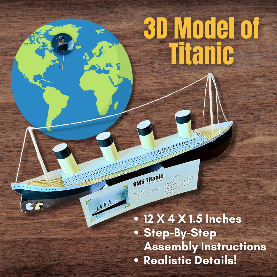 3D Paper Model of HMS TITANIC Ship w/Stand *Detailed* w/Instructions ...