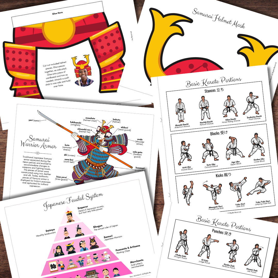 Ancient JAPAN Feudal Japanese Hierarchy Samurai Helmet Craft Karate Po ...