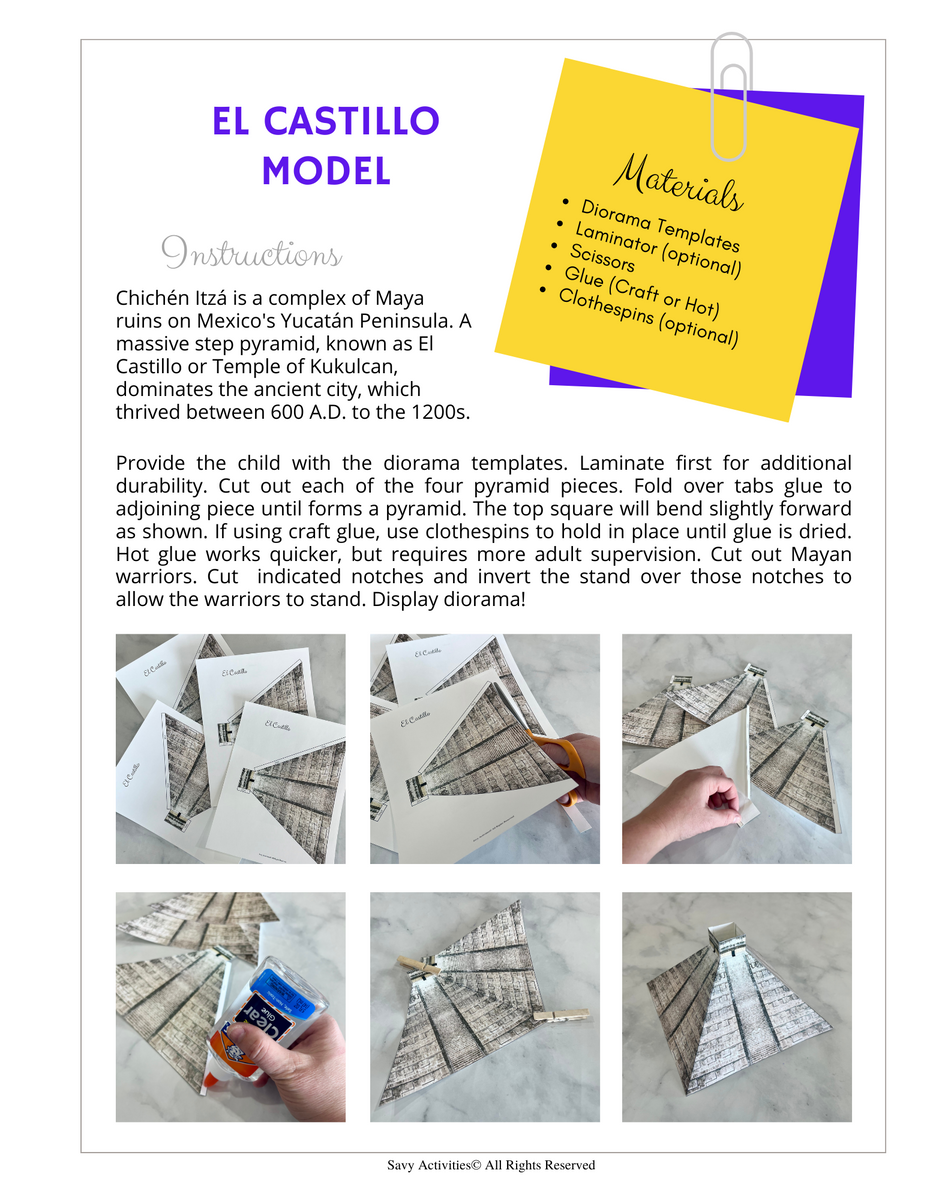 Paper 3D Model of MEXICO El Castillo Temple of Kukulcán Chichen Itza ...