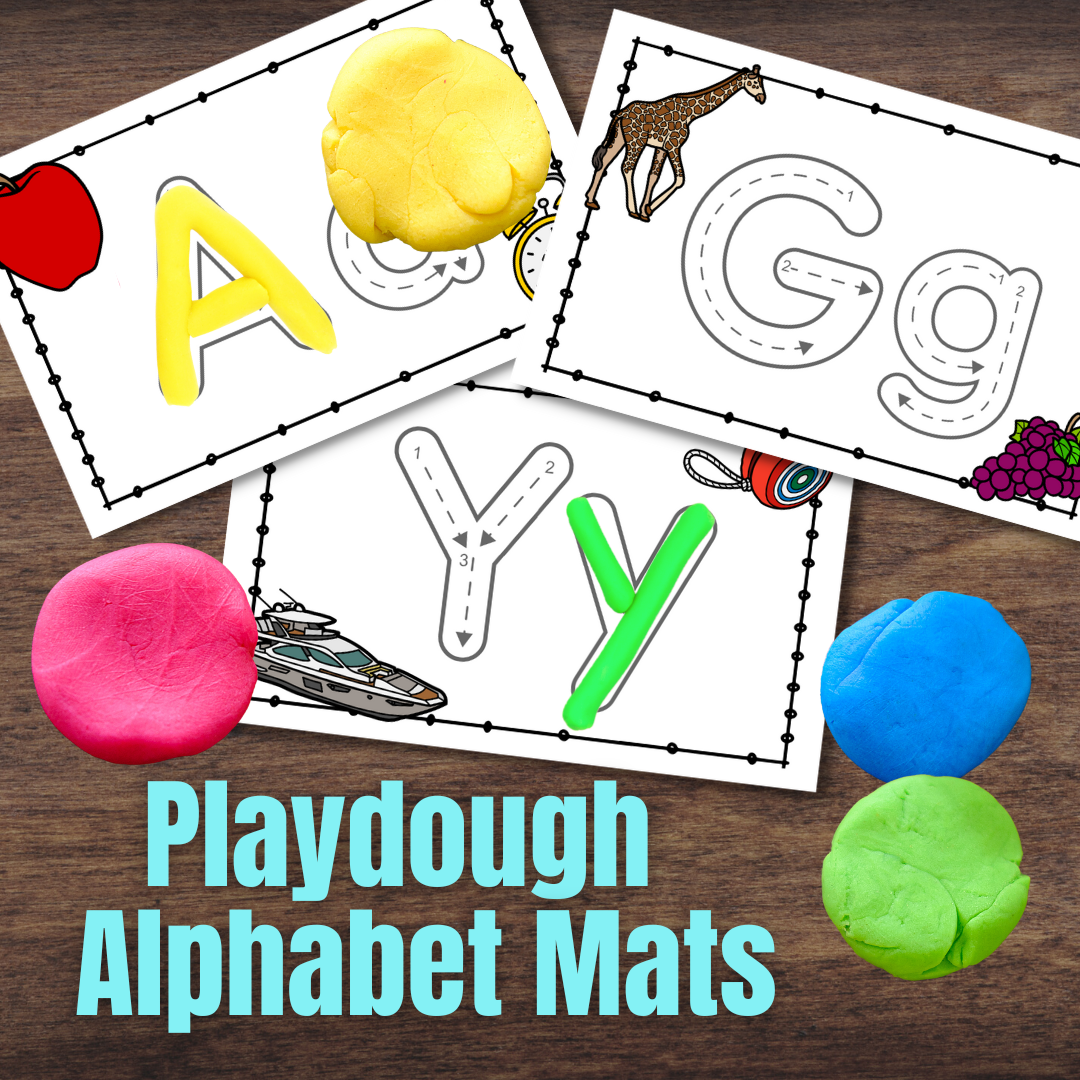 Alphabet Tracing PLAY DOUGH Playdough A-Z Mats *Upper & Lower Case ...