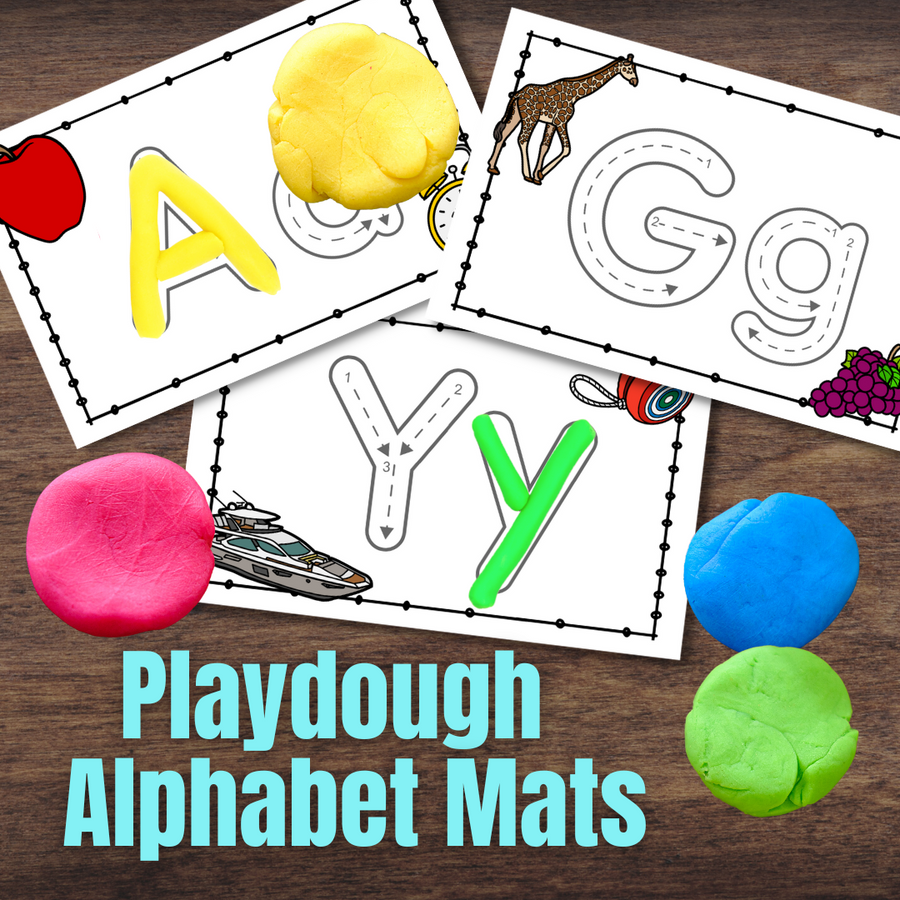 Alphabet Tracing PLAY DOUGH Playdough A-Z Mats *Upper & Lower Case ...