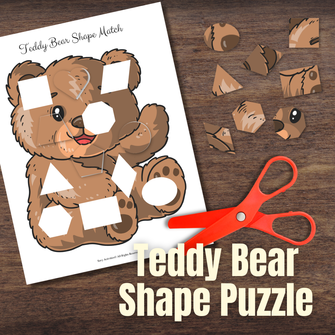 Teddy Bear Shape Match Puzzle - Learn Major Shapes! – Savy Activities