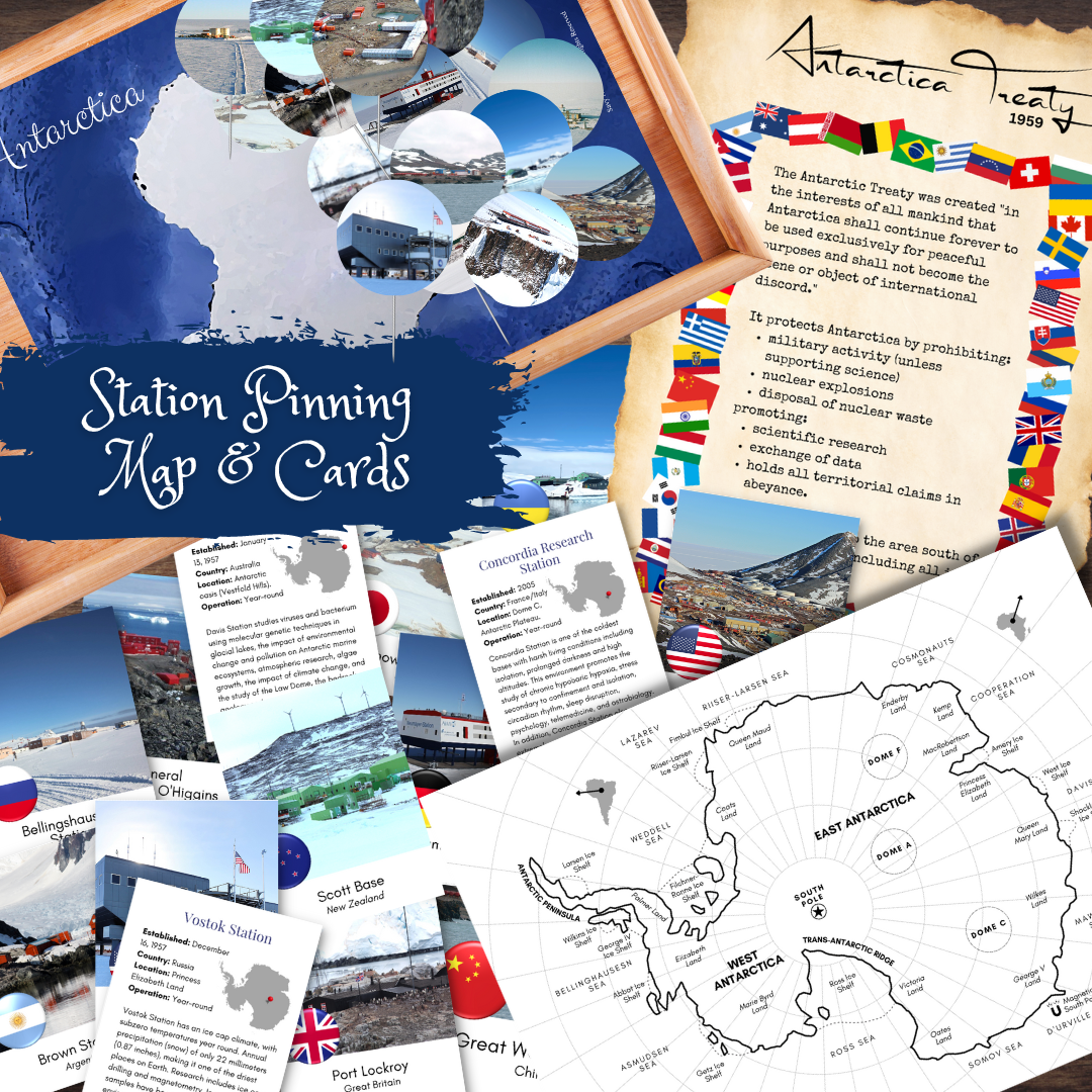 ANTARCTICA Stations Info Cards Base Pinning Activity Detail Geographic ...