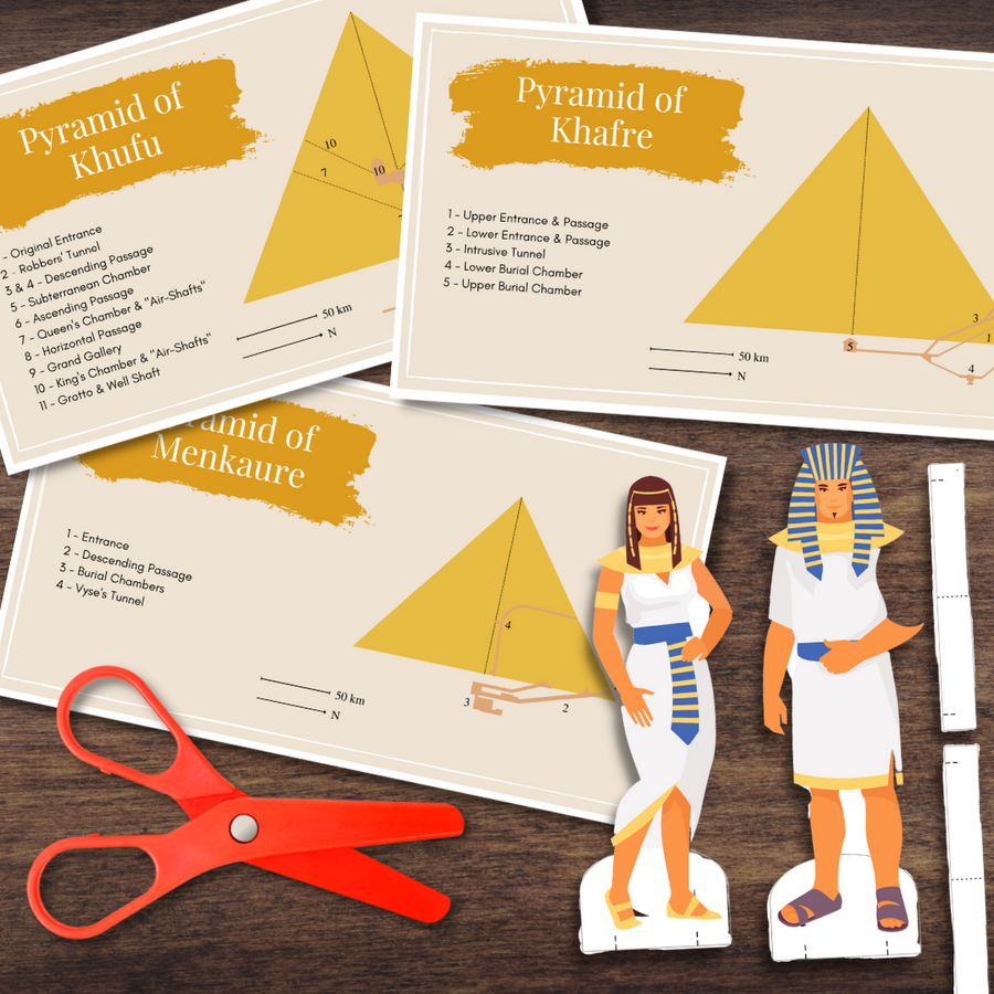 Egyptian Great Pyramids 3D Model GIZA Ancient Egypt Paper Diorama Mode ...