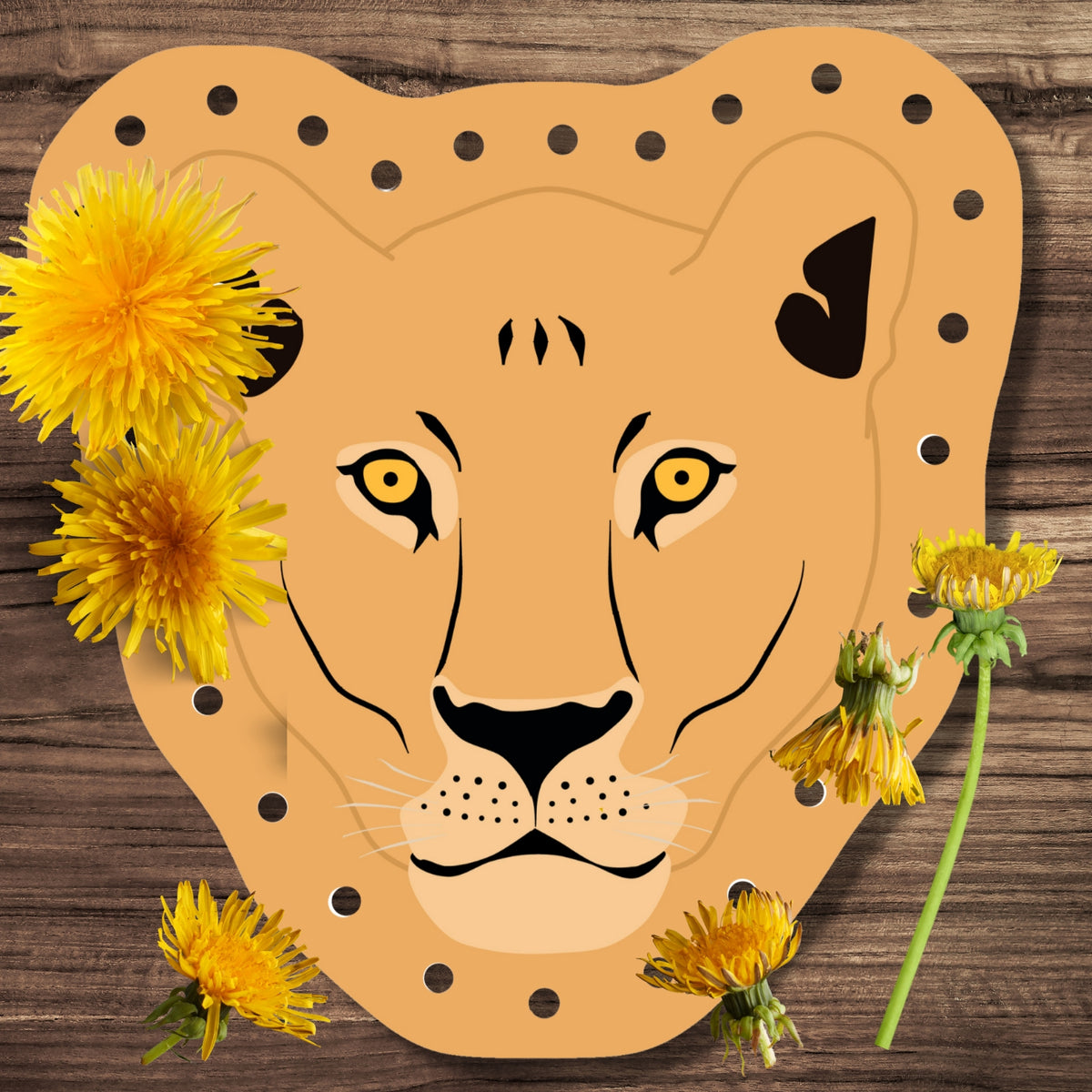 DandeLION Nature Flower Spring Threading Card - Lion THEME – Savy ...