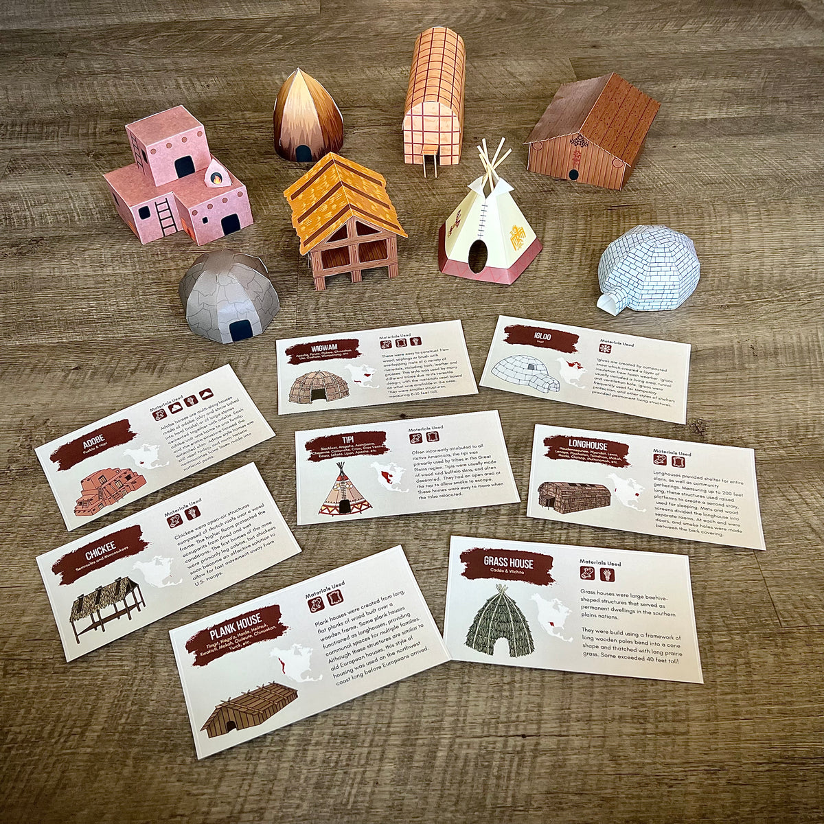 NATIVE AMERICAN Shelter Dwellings 3D Paper Models - 8 Different Design ...