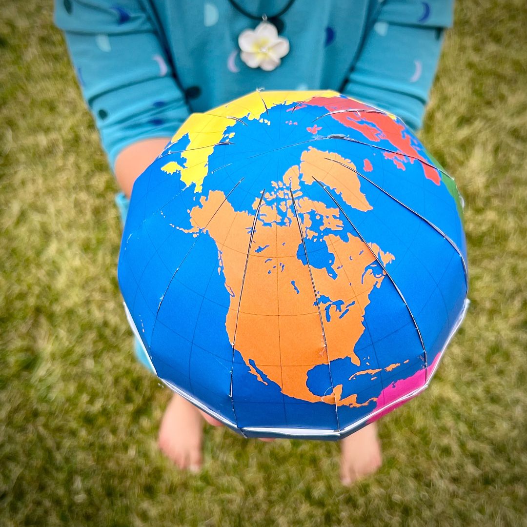 3D Earth Globe Model w/Montessori Colored Continents & Flashcards ...
