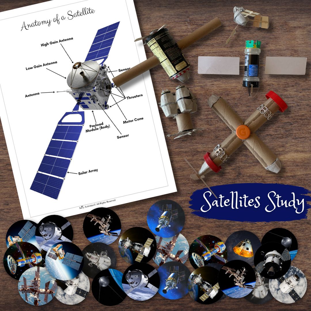 SPACE Themed Satellite Poster, Matching Cards & Hands-on Craft Activit ...
