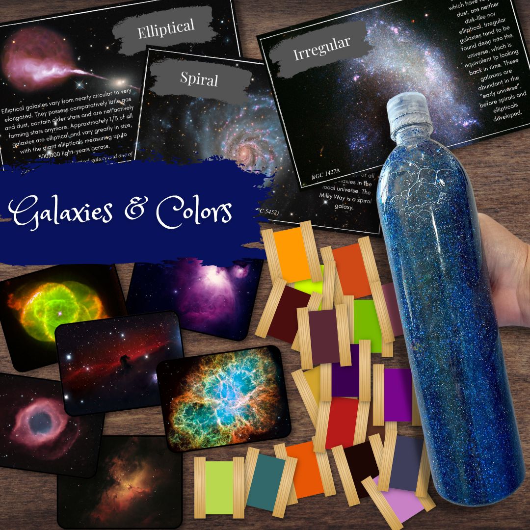 SPACE Nebula Galaxy Study | Sensory Bottle, Color Matching & Info Card ...