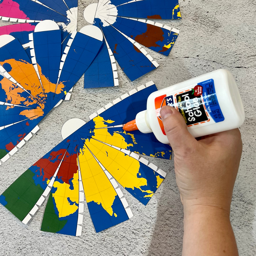 3D Earth Globe Model w/Montessori Colored Continents & Flashcards ...